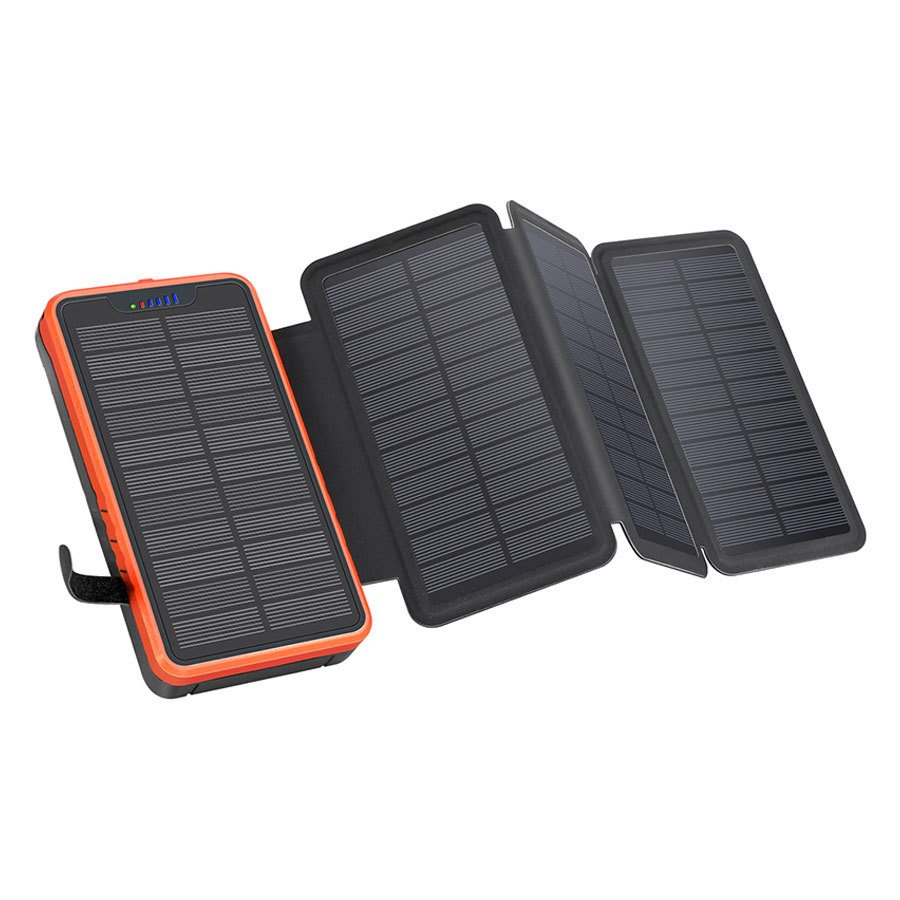 Lippa - 20.000 mAh Powerbank med foldbart solcellepanel – GrejFreak.dk